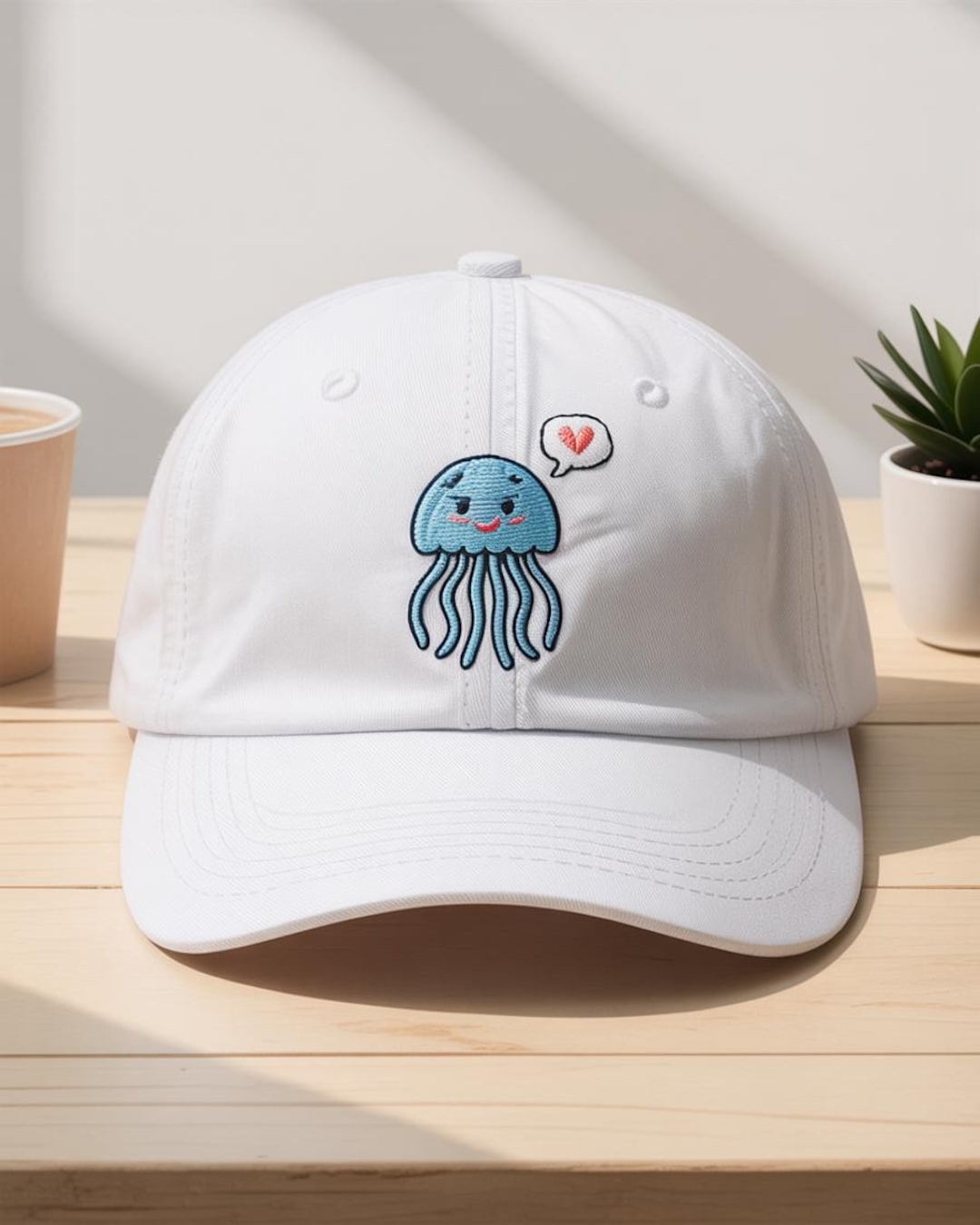 Mini Jellyfish Love Cap – Cute Ocean Friend With Heart Bubble - Etsy