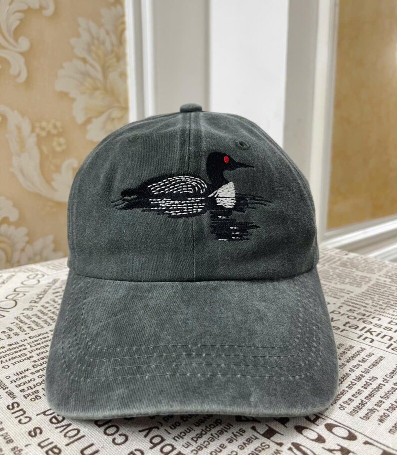 Loon Bird Embroidered Hat – Wildlife Baseball Cap for Men & Women, Lake ...