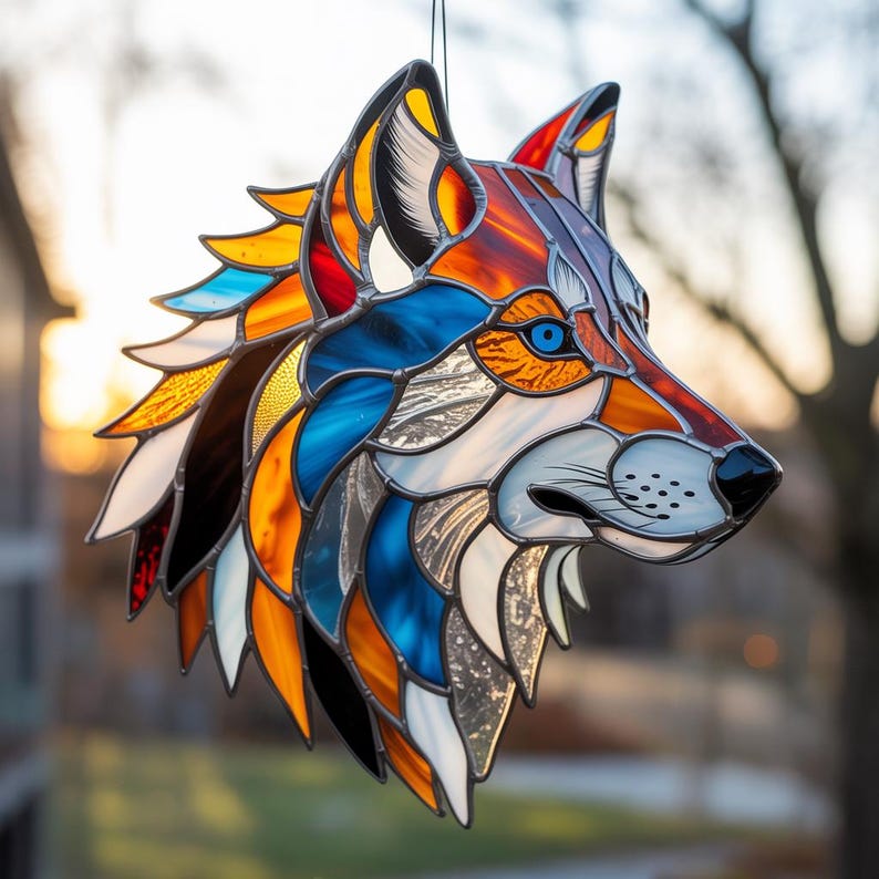 Mystical Wolf Acrylic Suncatcher – Profile View Window Hanging With ...