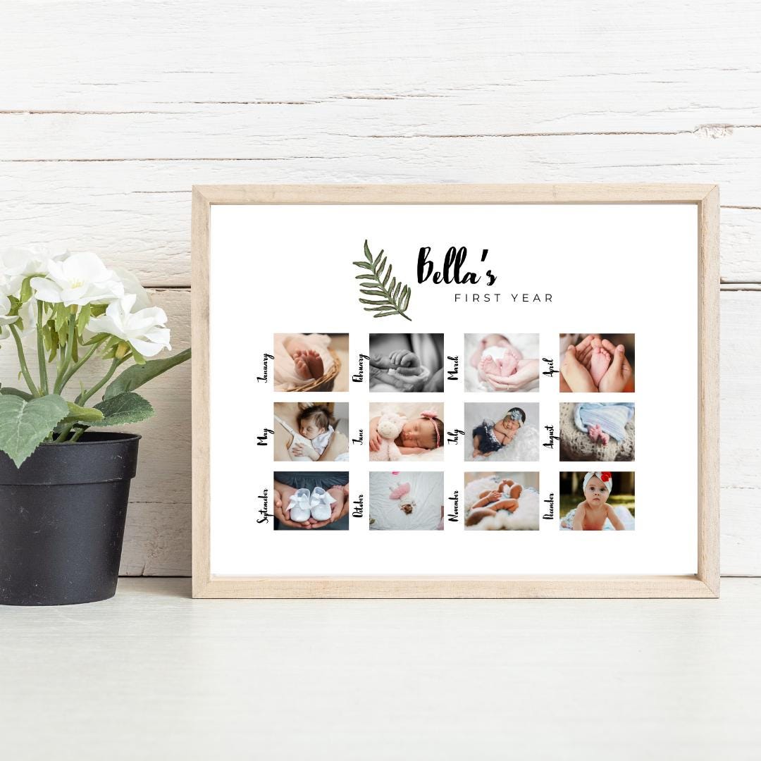 BABY First Year Collage - Baby Photo Collage - First Year Baby Photos ...