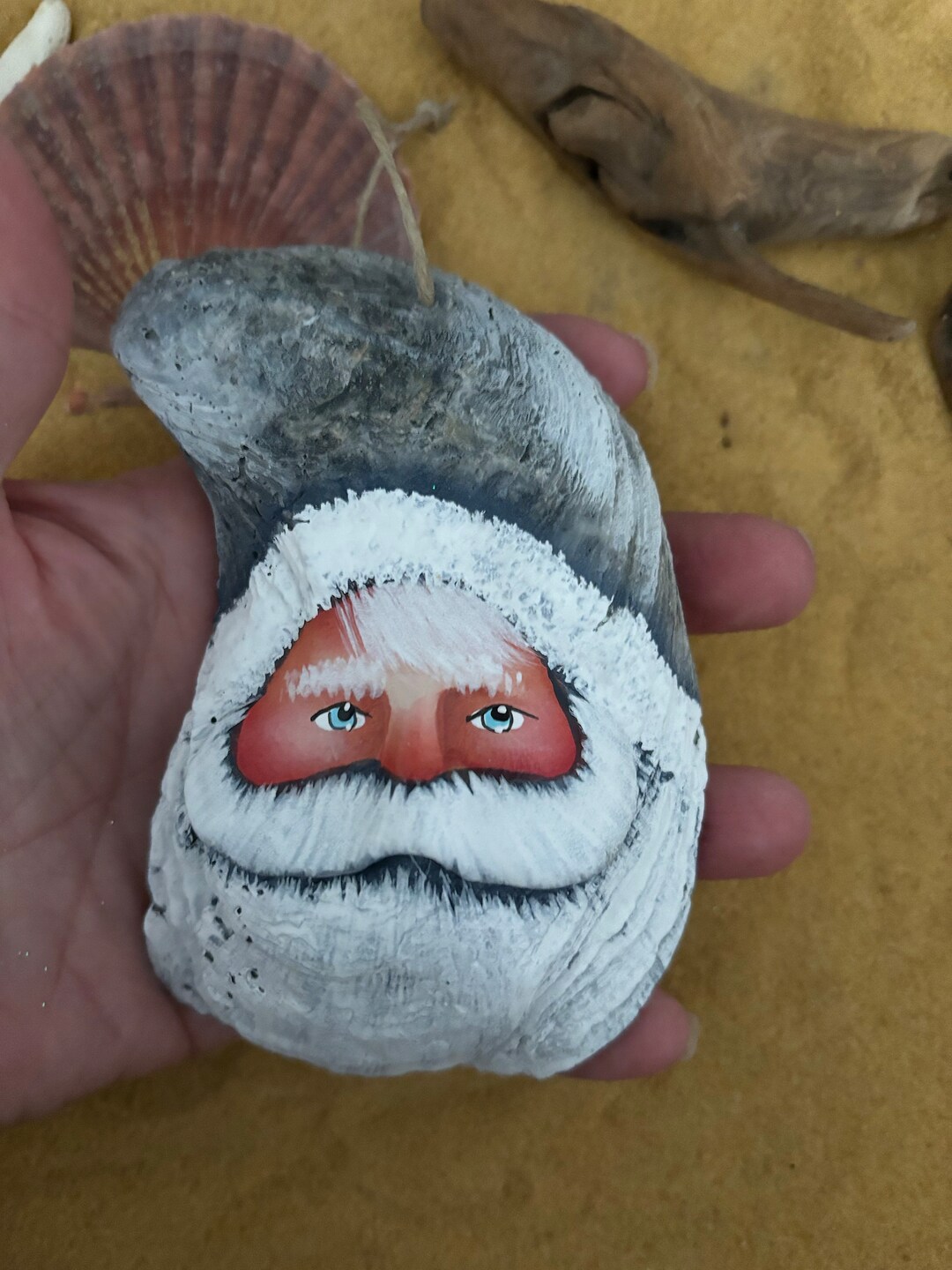 Oyster Sea Shell Santa Natural Gray Grey Coastal Christmas Beach ...