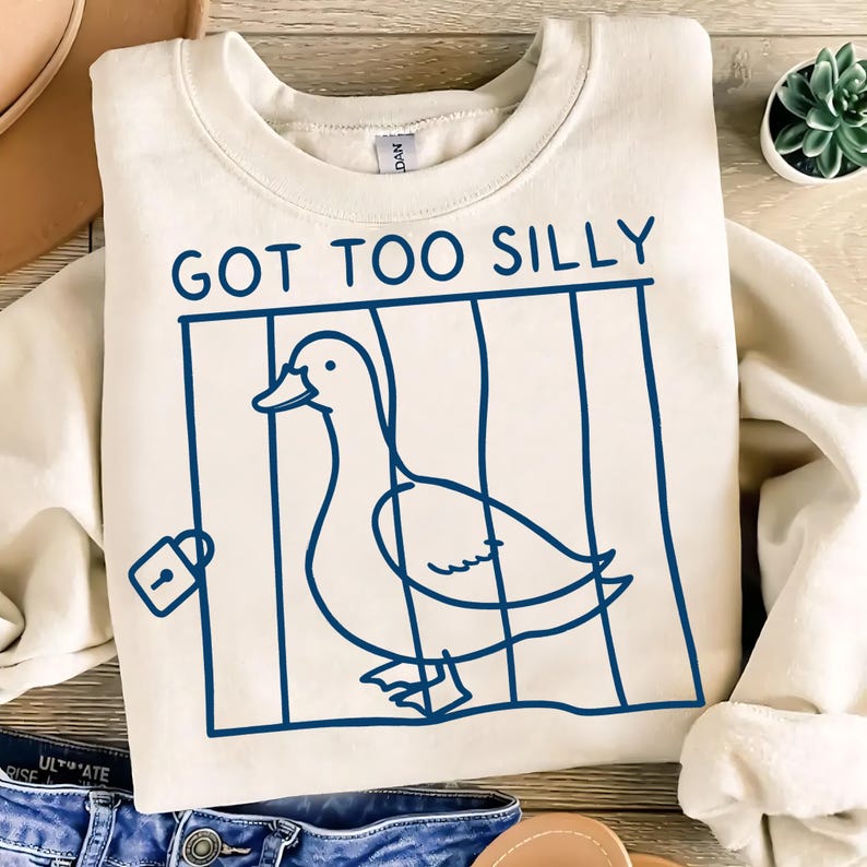 Silly & Funny Goose/duck Png, Cute Jail Meme, Goose Sublimation Design ...