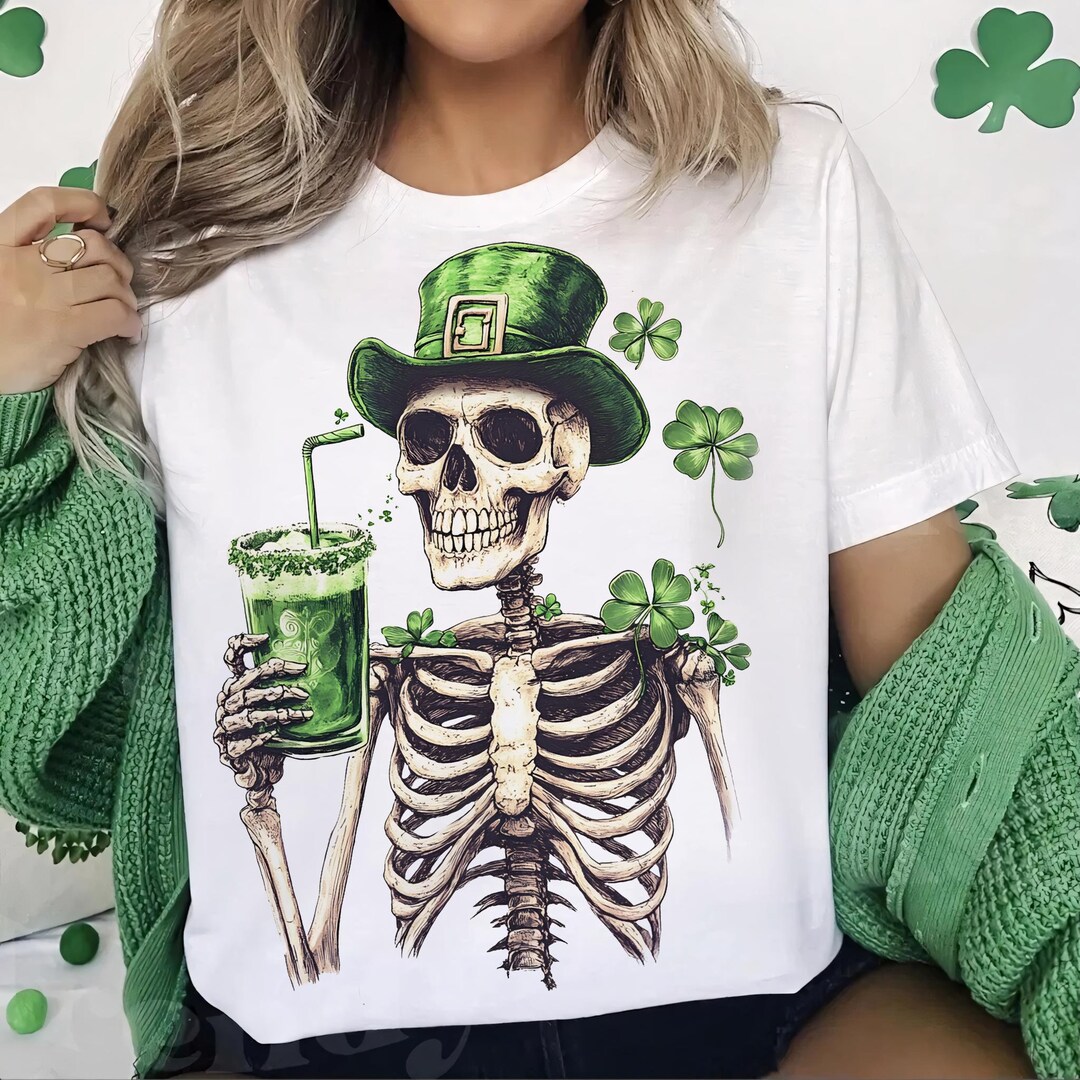 St Patrick Skeleton Png, Dead Inside but Lucky Png, St Patricks Day Png ...