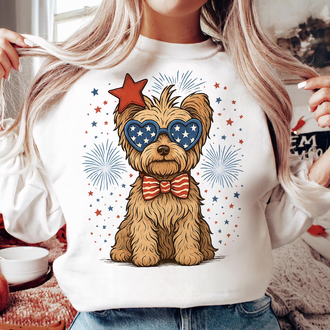 Yorkie USA PNG, Patriotic Yorkie Dog Png, 4th of July Sublimation, Cute ...
