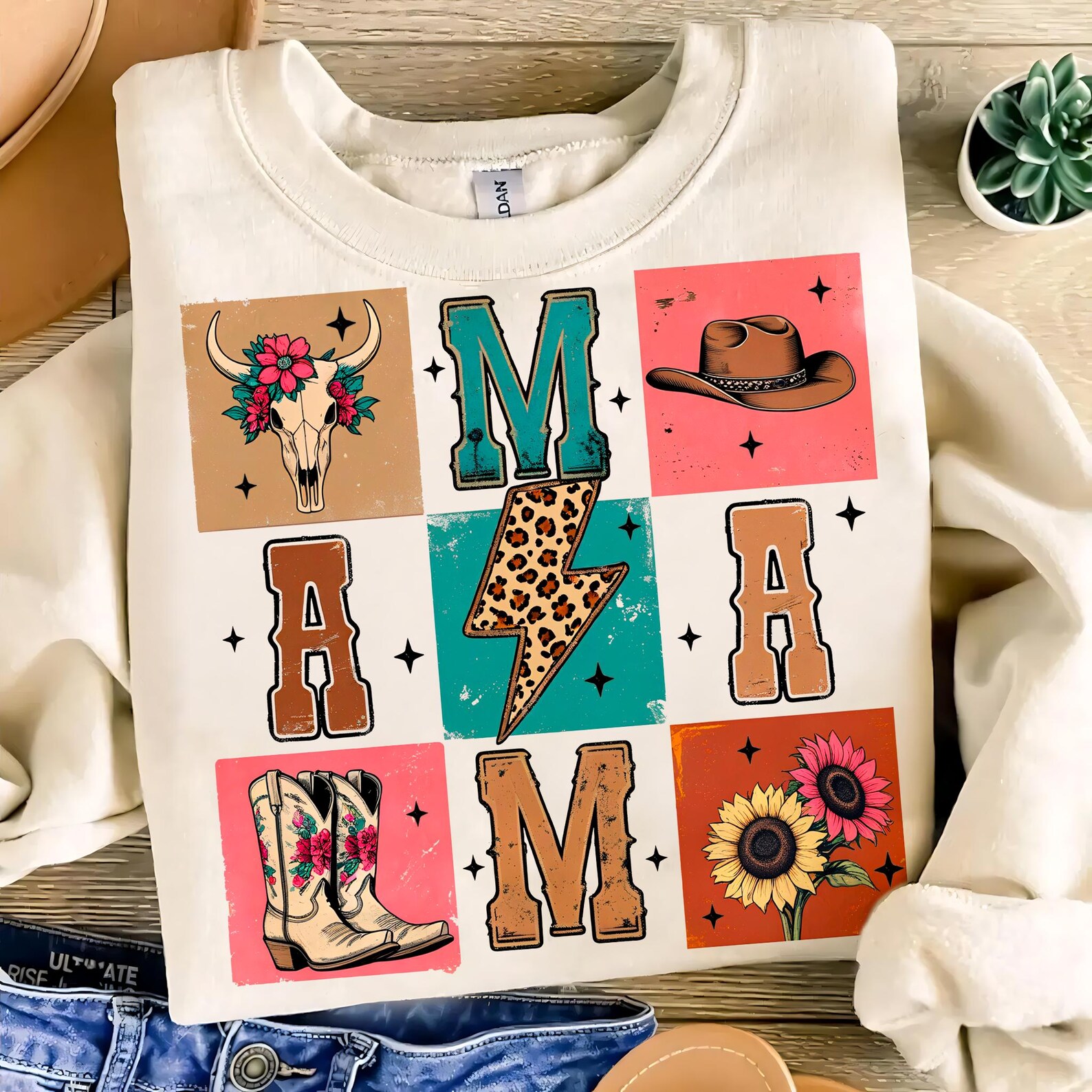 Western Mama & Howdy Cowhide: Retro Checkered Cheetah Styles for Mother ...