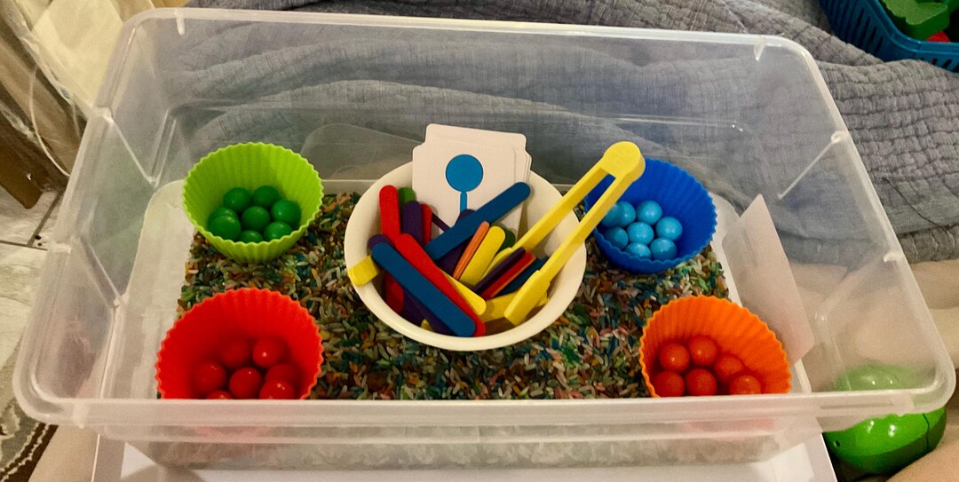 Sensory Color Sorting Bin | Fine Motor Toy | Montessori-inspired Busy ...