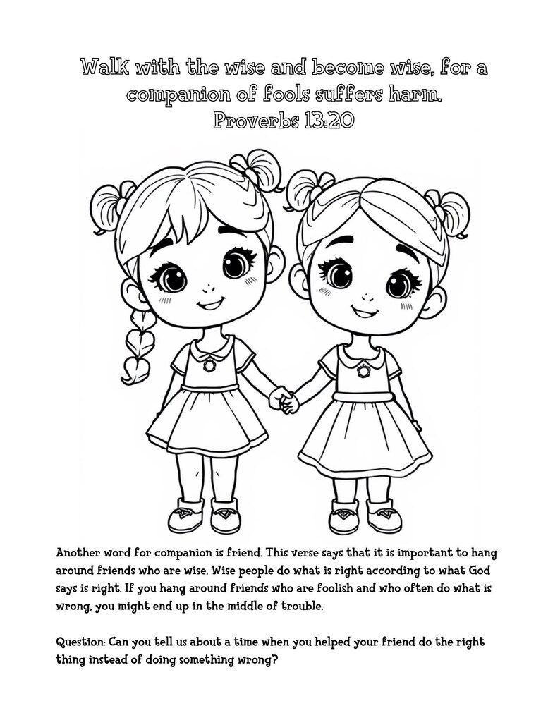 Bible Verse Friendship Coloring & Devotional Pack | 12-page Printable ...