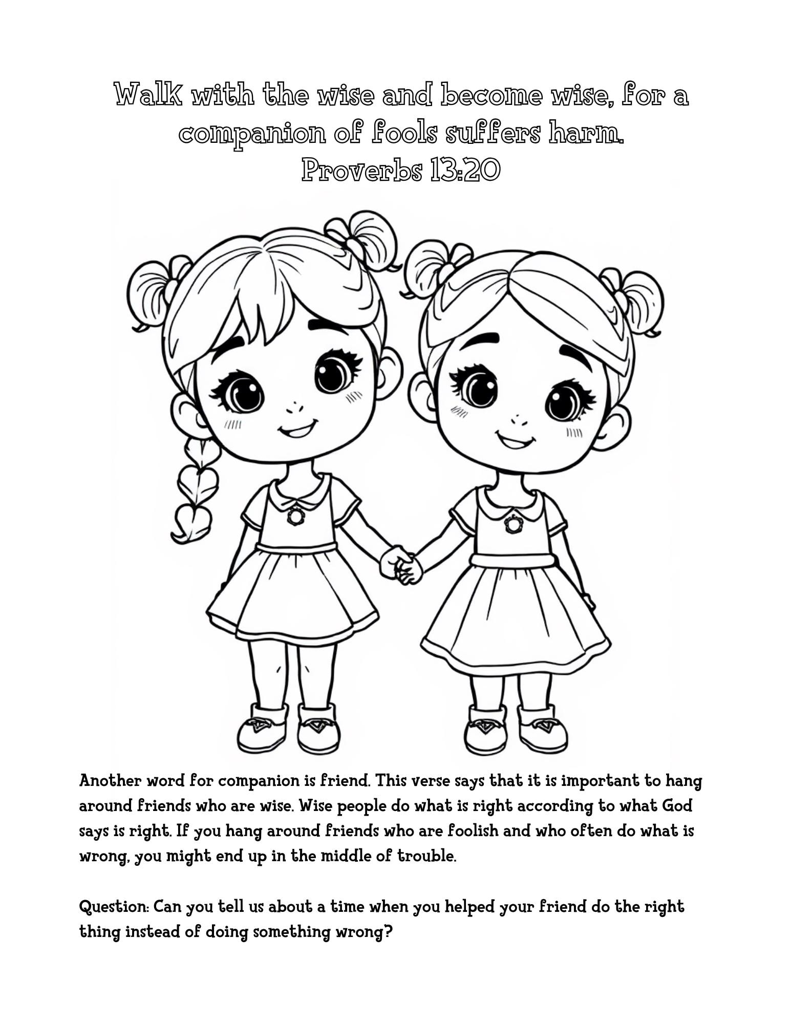 Bible Verse Friendship Coloring & Devotional Pack | 12-page Printable ...