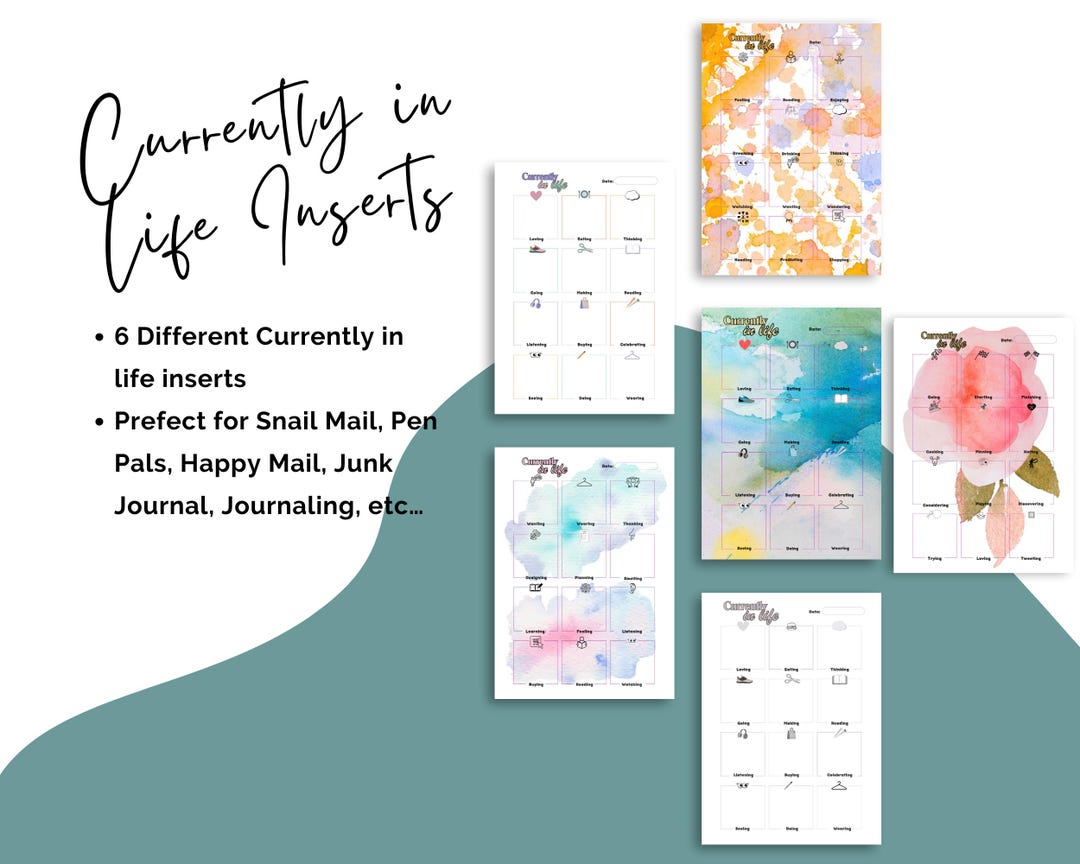 Currently I’m in Life... Printable Inserts | Fun Snail Mail, Pen Pal ...