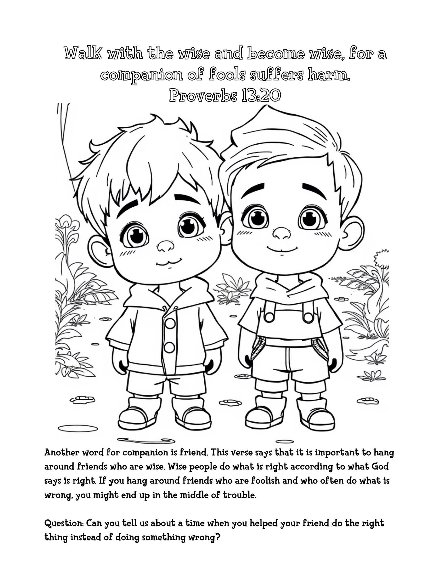 Bible Verse Friendship Coloring & Devotional Pack | 12-page Printable ...