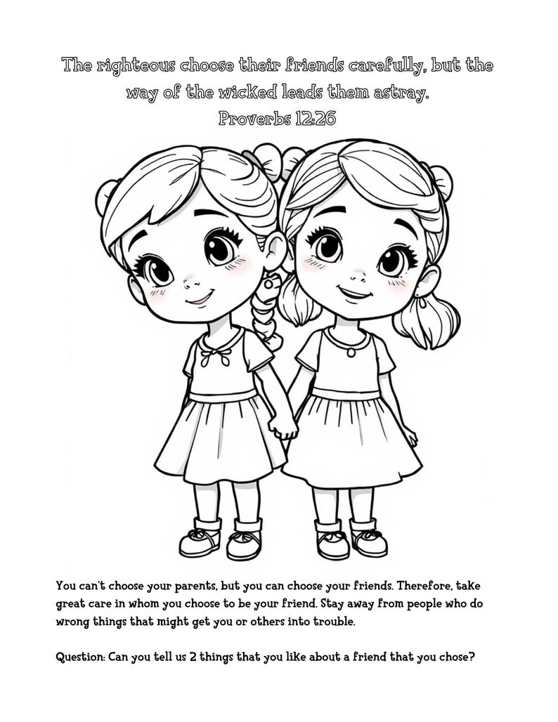 Bible Verse Friendship Coloring & Devotional Pack | 12-page Printable ...