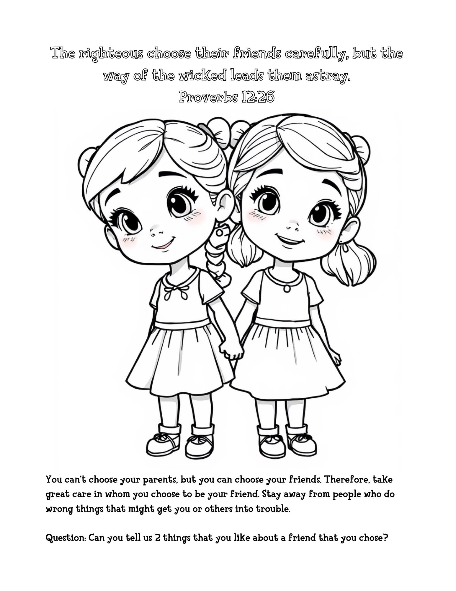Bible Verse Friendship Coloring & Devotional Pack | 12-page Printable ...