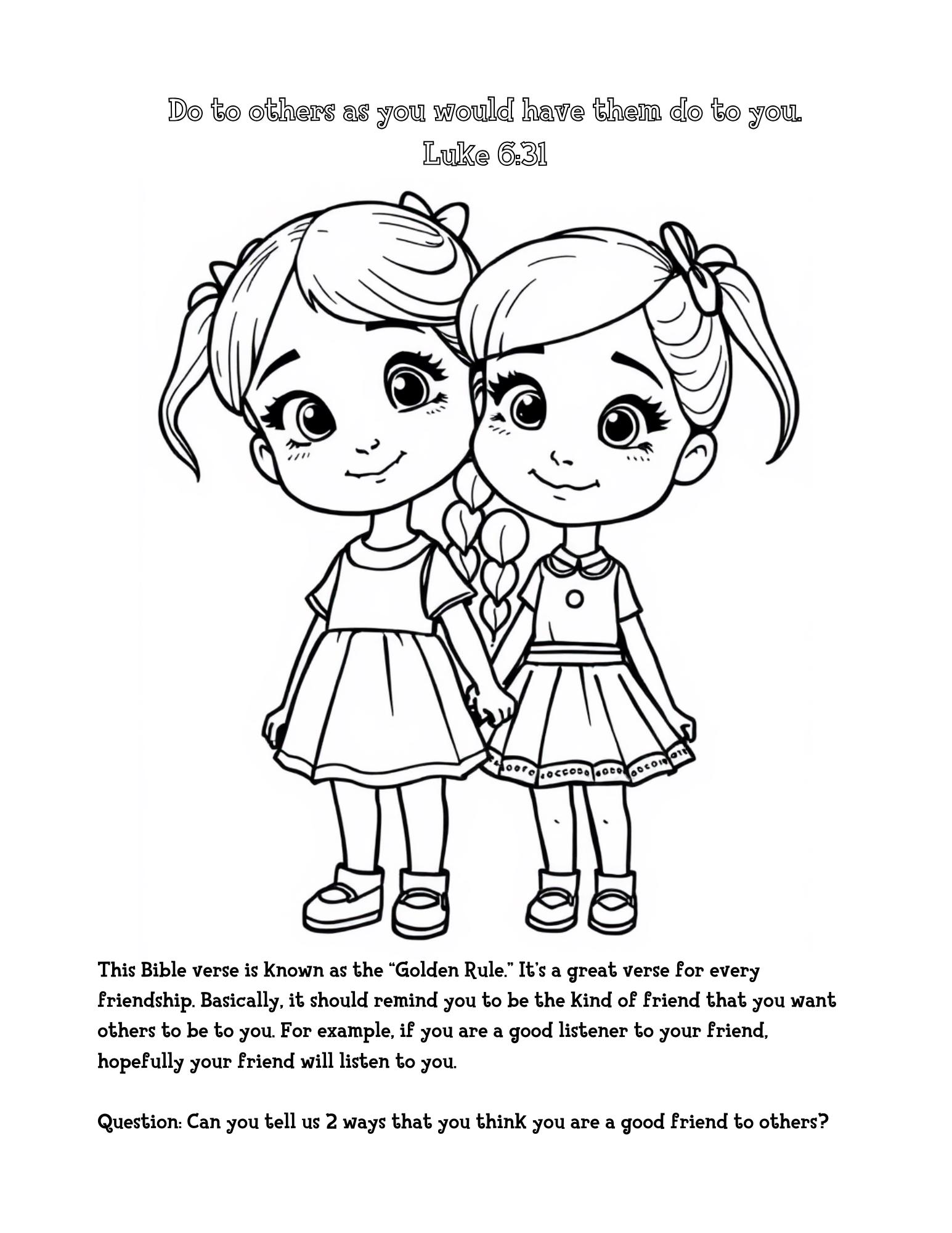 Bible Verse Friendship Coloring & Devotional Pack | 12-page Printable ...