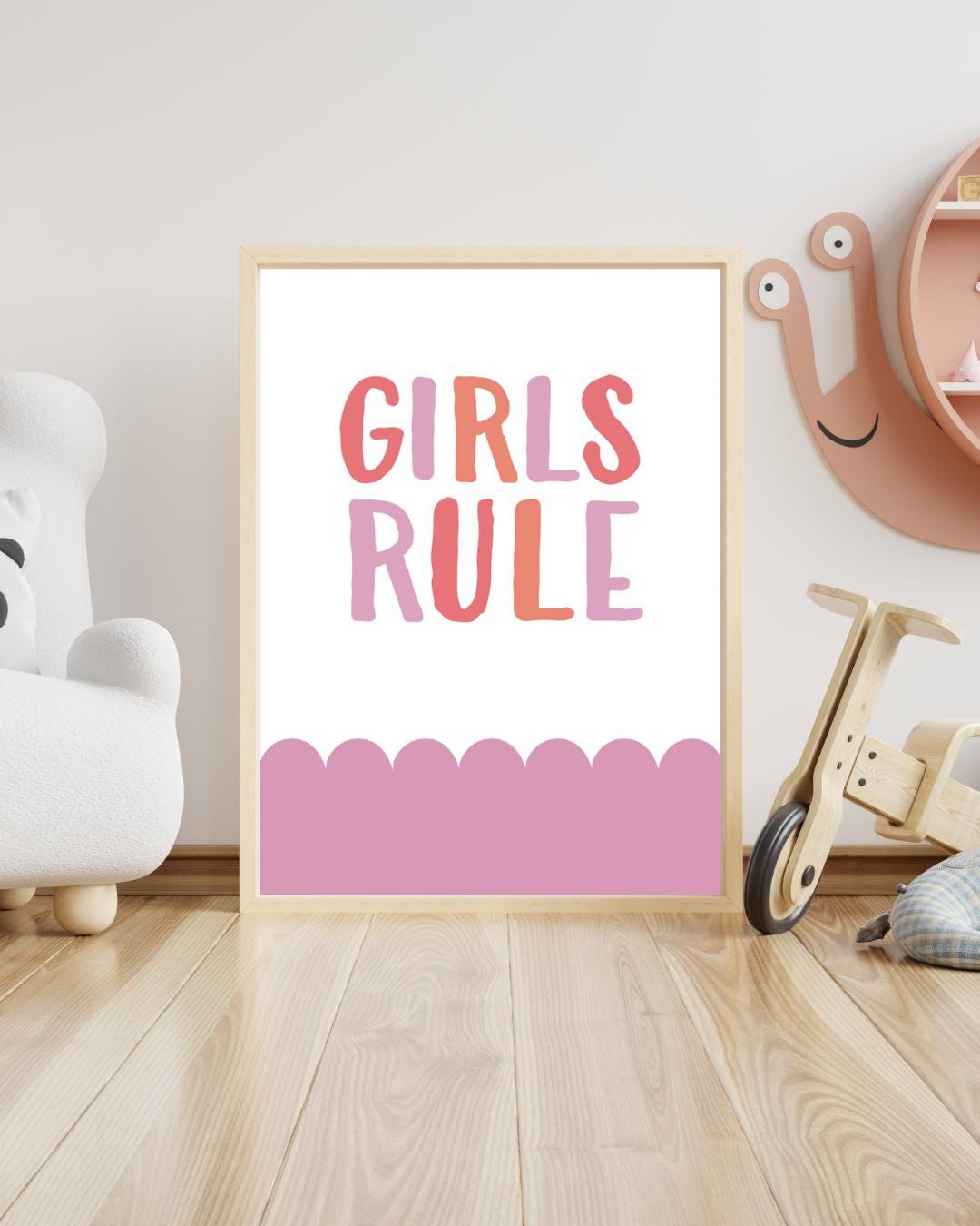 Girls Rule / Pink / Children's Digital Download Wall Art Prints - Etsy