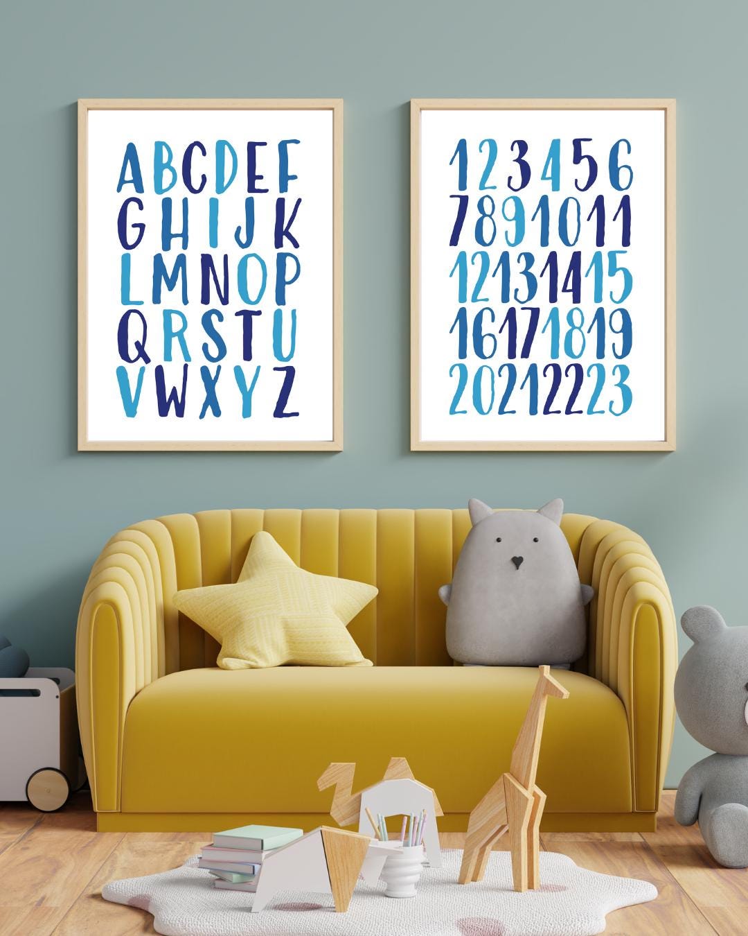 ABC 123 / Alphabet & Numbers / Blue / Children's Educational Digital ...