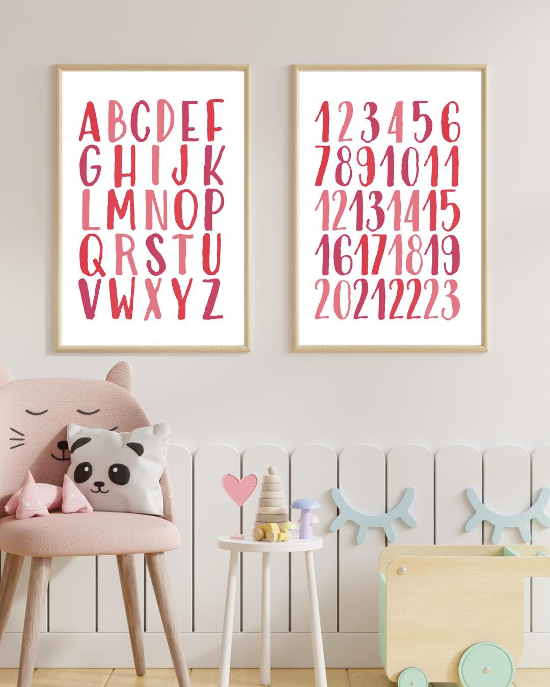 ABC 123 / Alphabet & Numbers / Pink / Children's Educational Digital ...