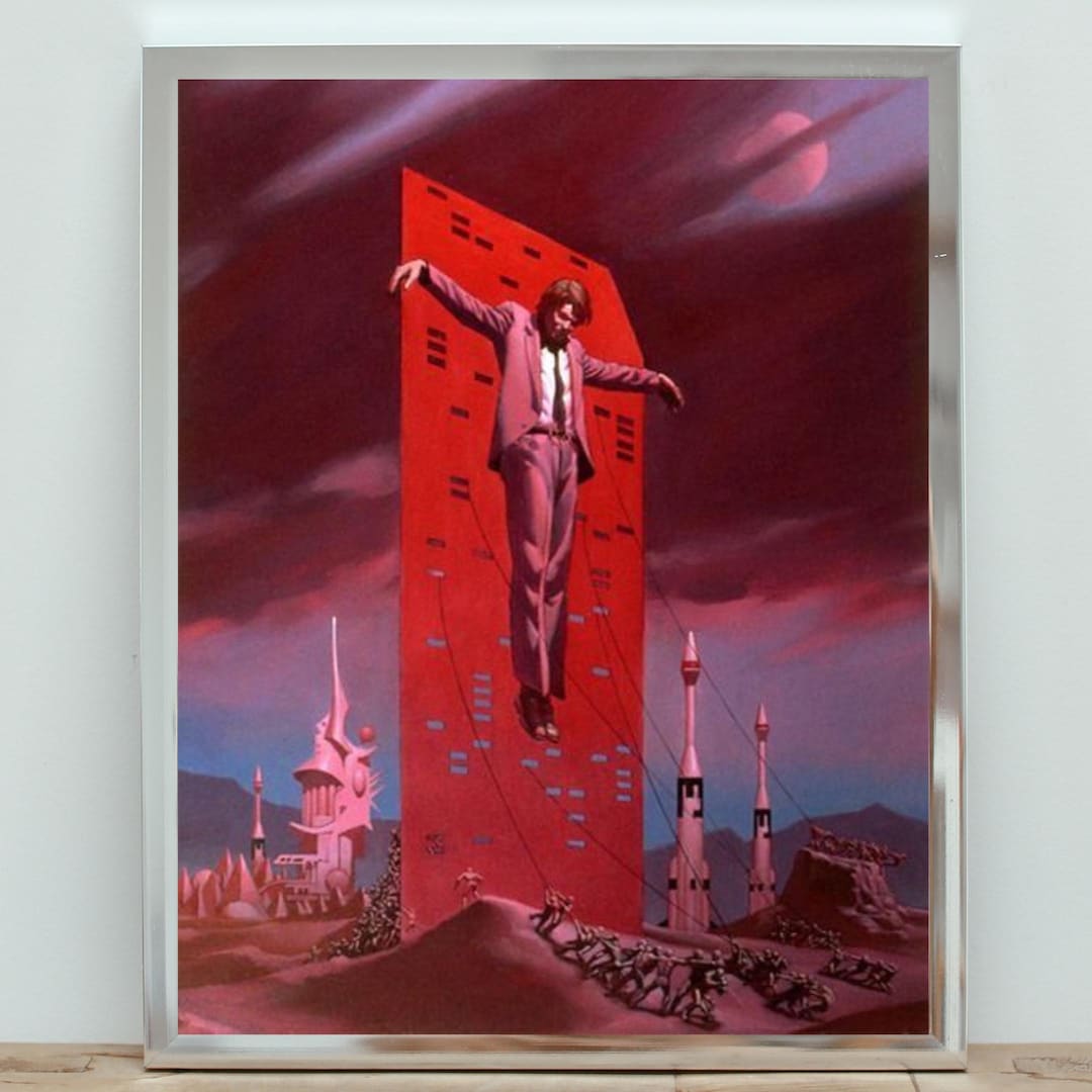 Surreal Crucifixion Sci-fi Poster, Retro Futuristic Wall Art, Dystopian ...