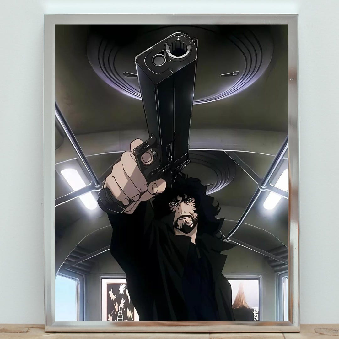 Retro Anime Poster, 90s Anime Art Print, Dark Aesthetic Wall Decor ...