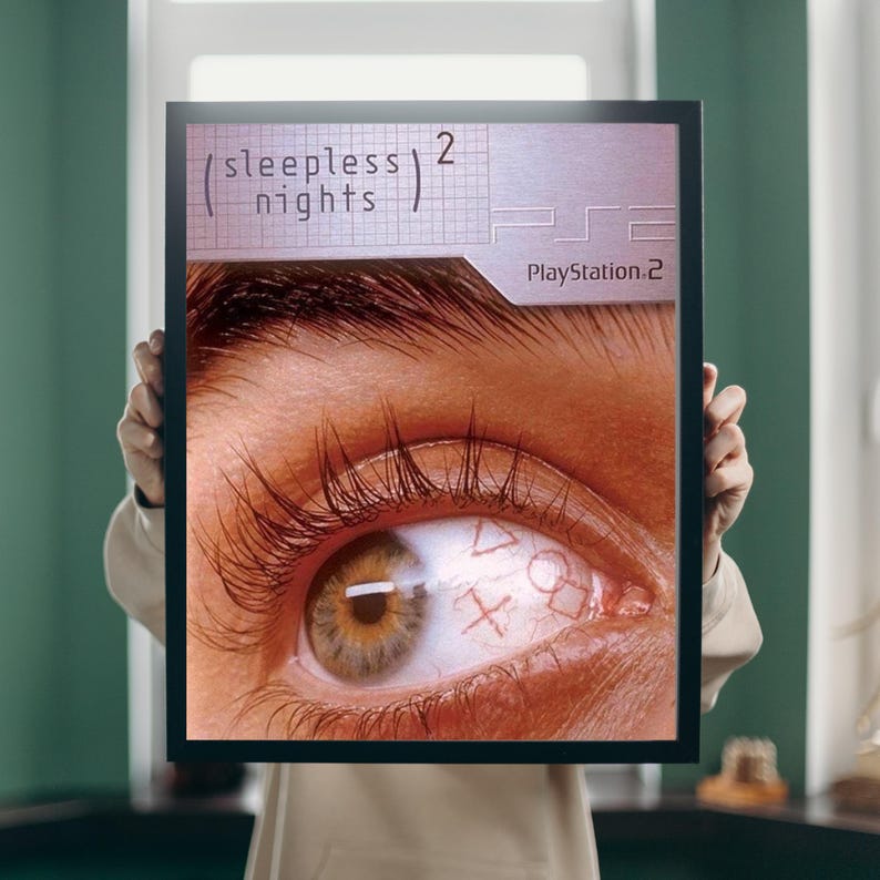 Sleepless Nights Retro Gaming Print, Surreal Eye Wall Art, Vintage ...