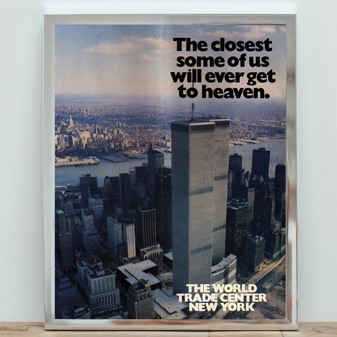 Twin Towers Poster, Vintage New York Wall Art, World Trade Center ...