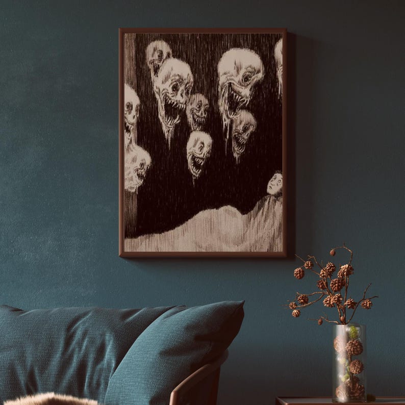 Gothic Horror Art Print, Creepy Nightmare Illustration, Macabre Decor ...
