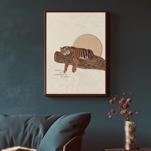 Motivational Tiger Poster – Minimalist Wall Art With Quote, Rest and ...