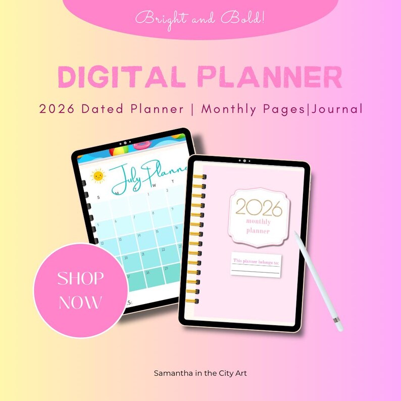 2026 Rainbow Digital Planner: ADHD Organizer, Goodnotes Compatible (PDF ...