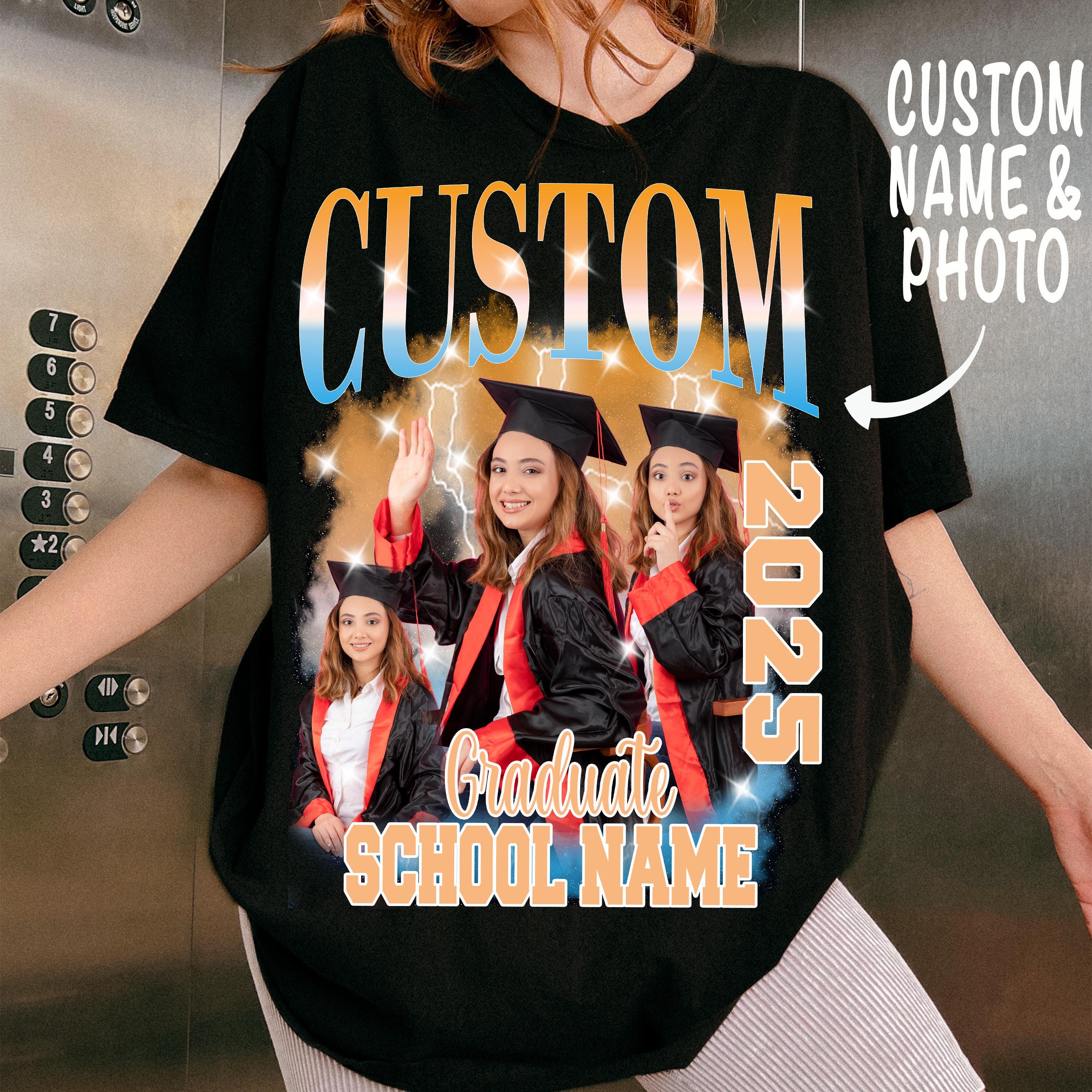 Custom Graduation Bootleg Shirt, Class of 2025 Shirt, Personalized Face ...