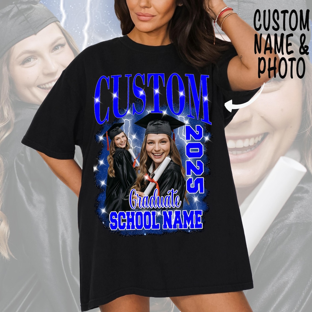 Custom Graduation Shirt Design, Bootleg Rap Shirt, Personalized Photo ...