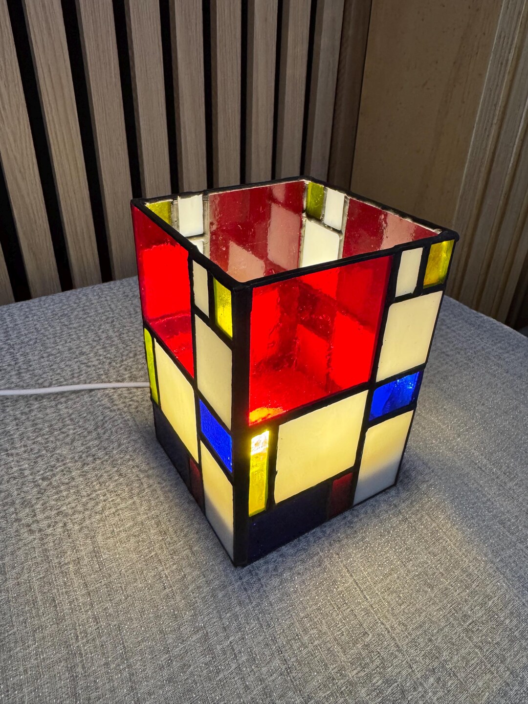 Mondrian Inspired Table Lamp With Remote Control - Etsy