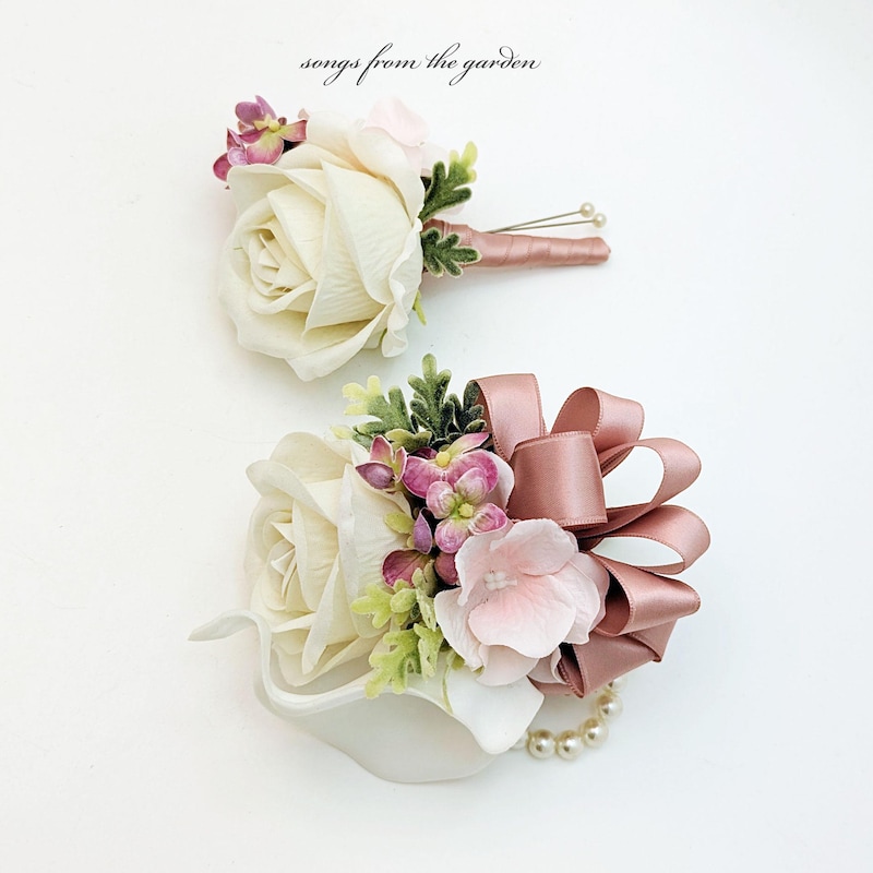 Wrist Corsage White Blush - Etsy
