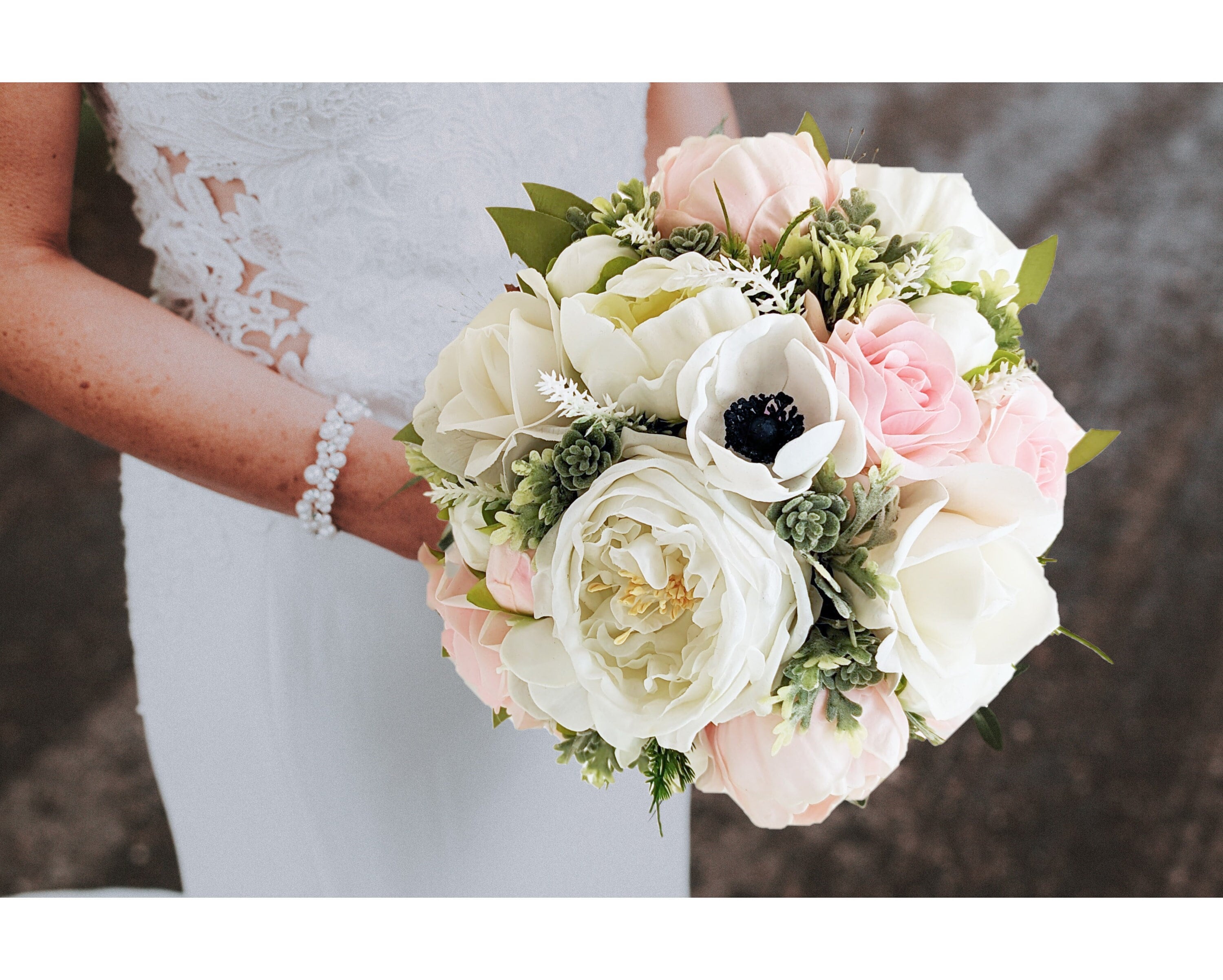White Cabbage Rose Bouquet