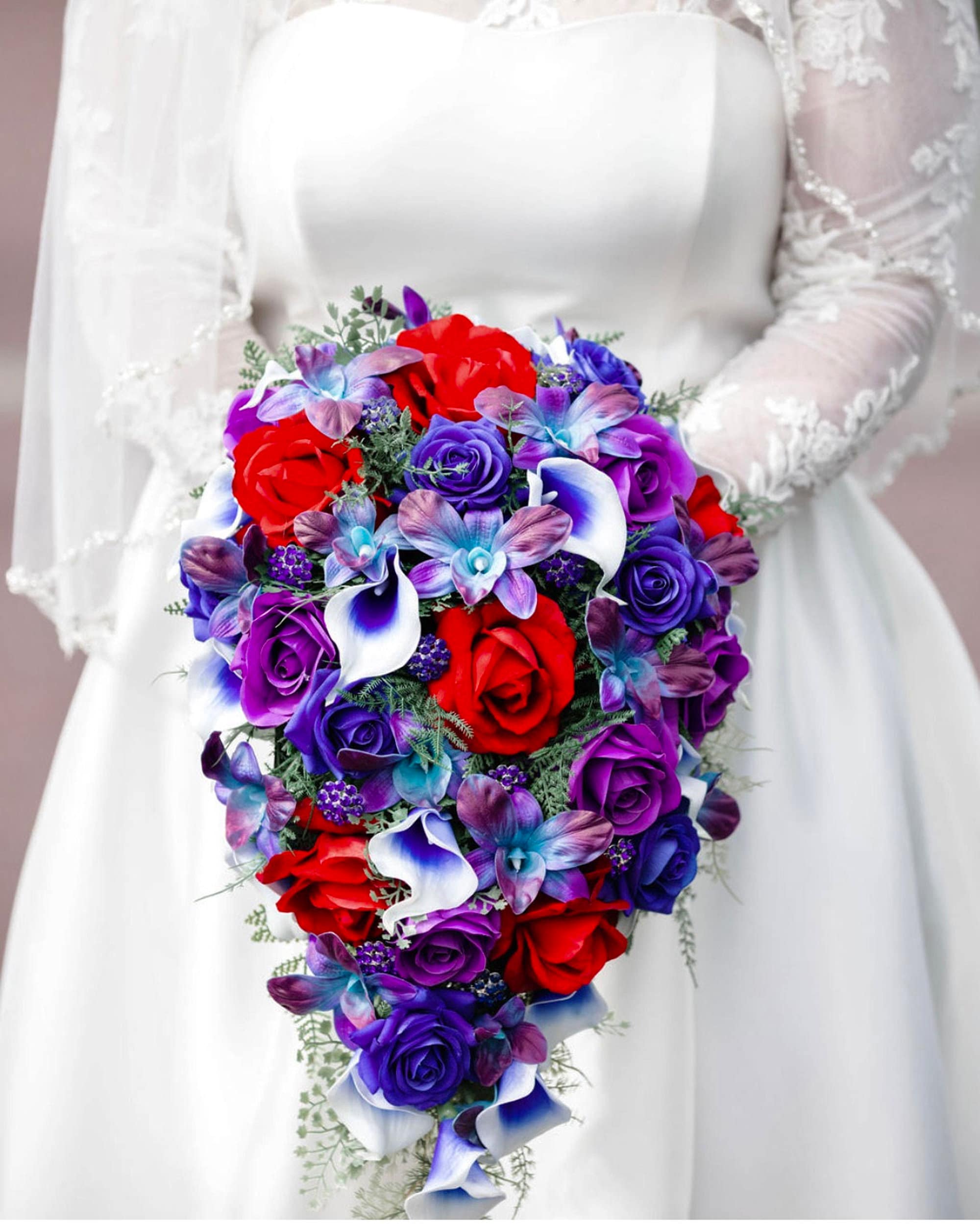 Purple And Red Wedding Flowers