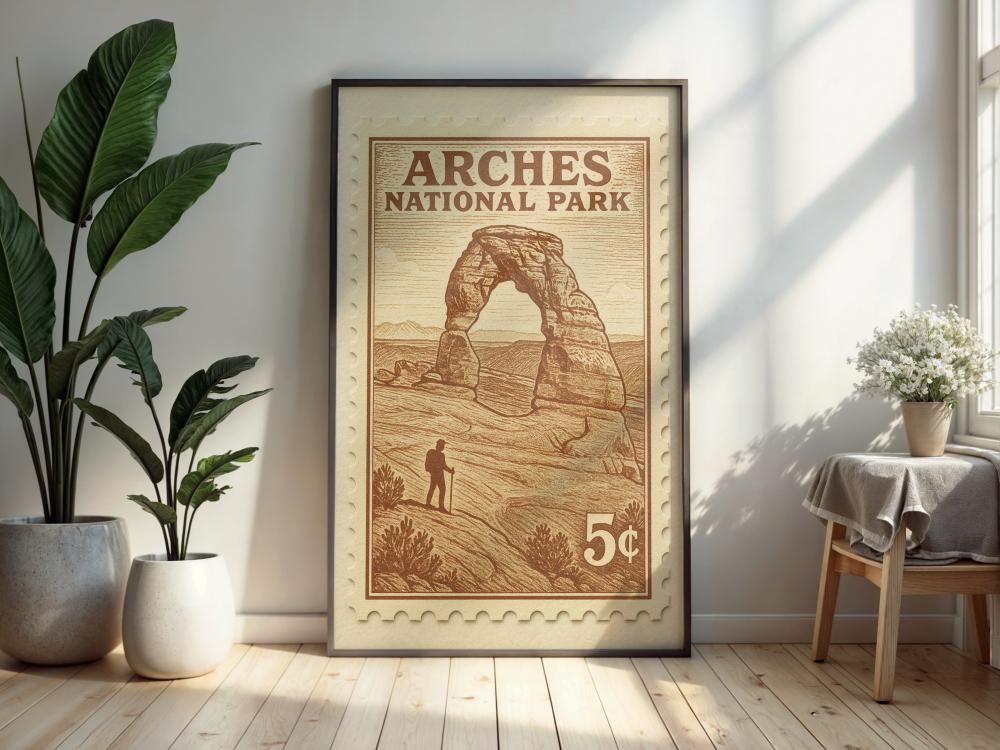 Delicate Arch Print: Vintage Arches National Park Travel Poster - Etsy