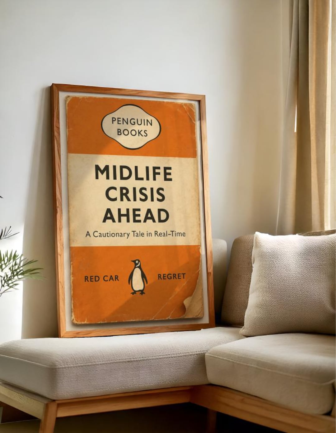 Midlife Crisis Ahead Poster – Funny Penguin Book Parody | Digital ...