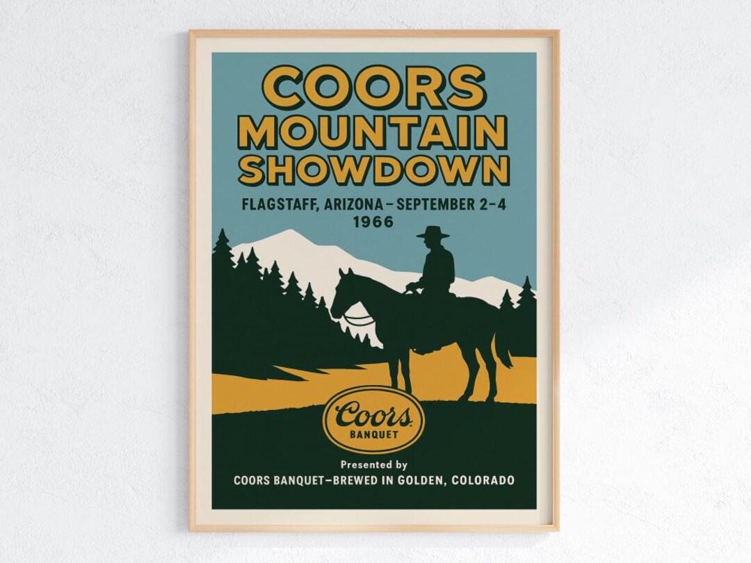 Coors Mountain Showdown Poster, 1966 Flagstaff Arizona Cowboy Print ...