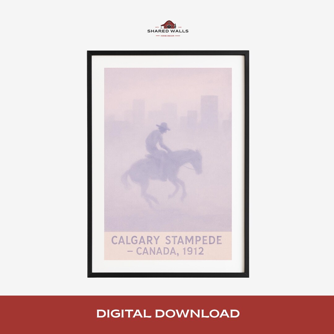 Calgary Stampede Poster | Modern Rodeo Wall Art | Pastel Western Print ...