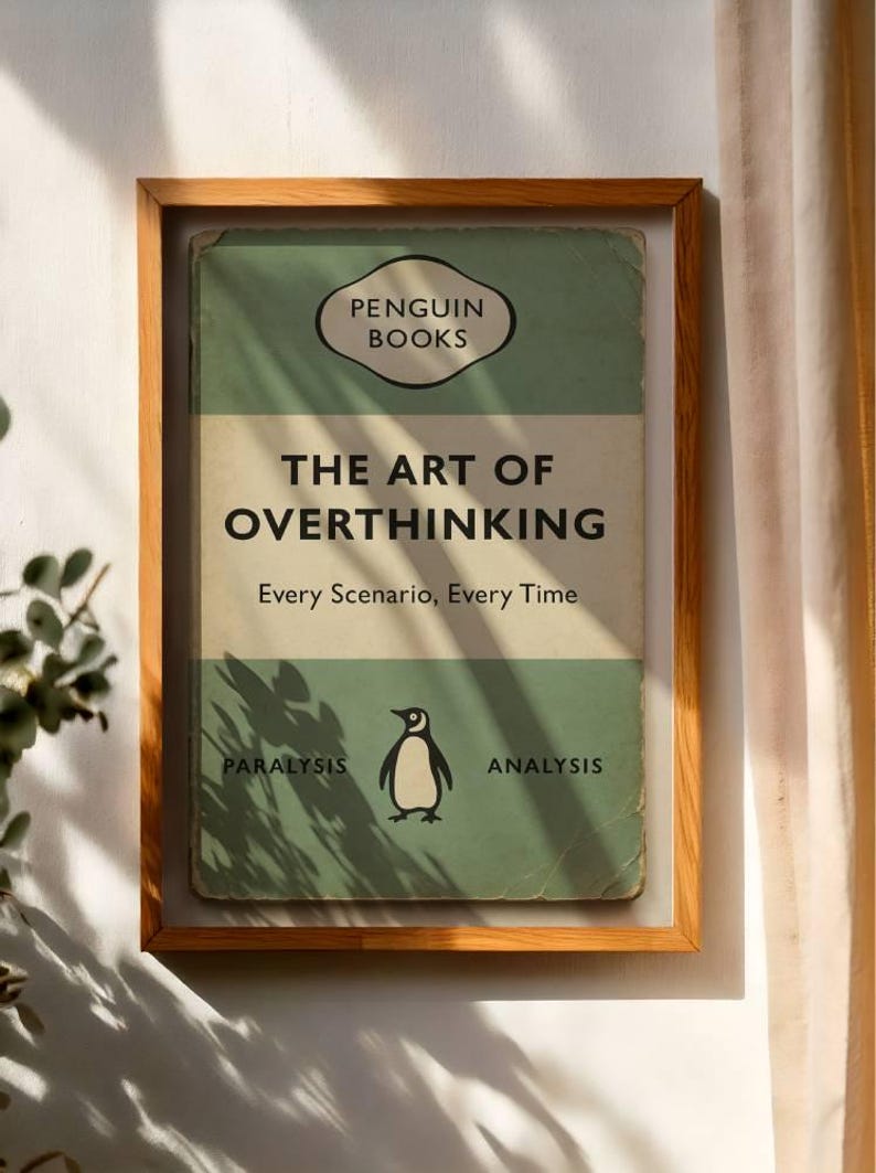 The Art of Overthinking Poster – Funny Penguin Book Parody | Digital ...