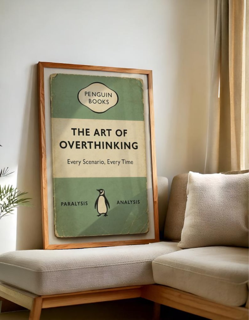 The Art of Overthinking Poster – Funny Penguin Book Parody | Digital ...