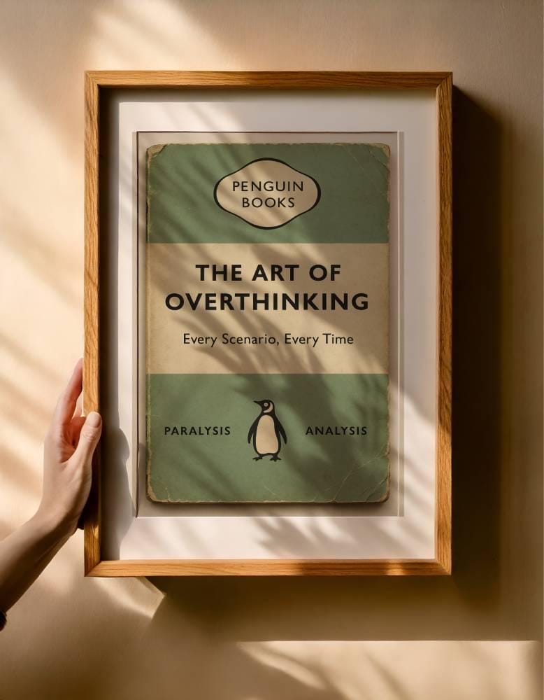 The Art of Overthinking Poster – Funny Penguin Book Parody | Digital ...