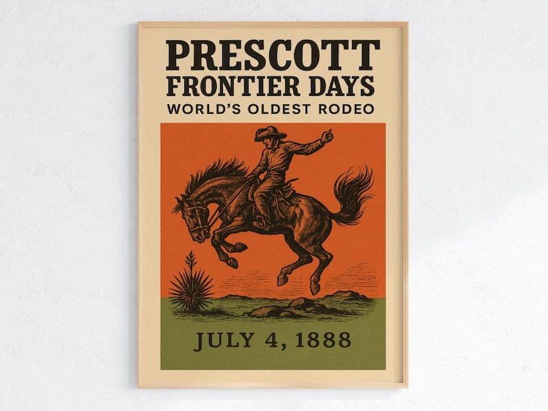 Prescott Frontier Days Poster – World’s Oldest Rodeo 1888, Vintage ...