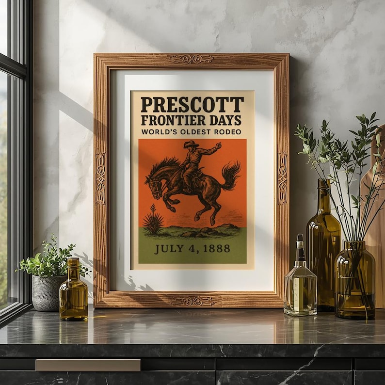 Prescott Frontier Days Poster – World’s Oldest Rodeo 1888, Vintage ...