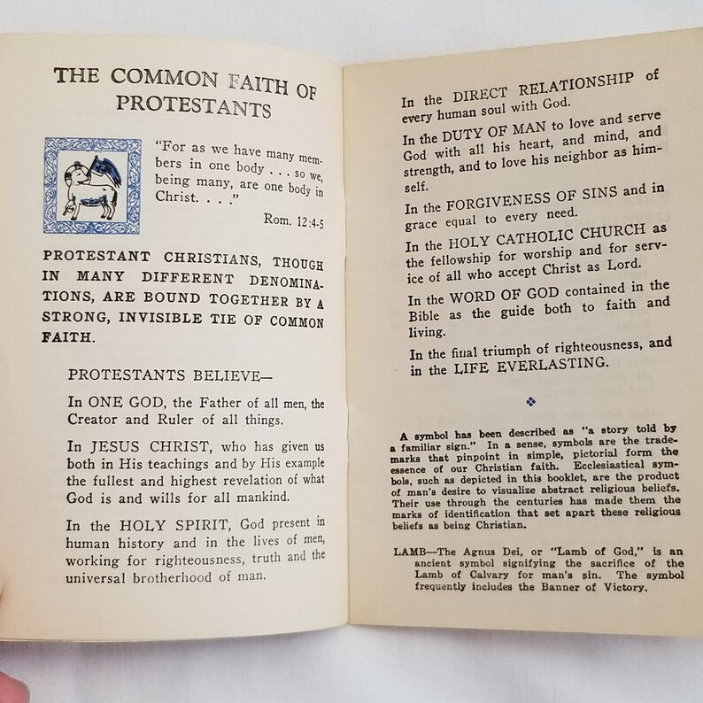 Interesting Vintage Religious Booklet - "protestants Believe..." - Etsy
