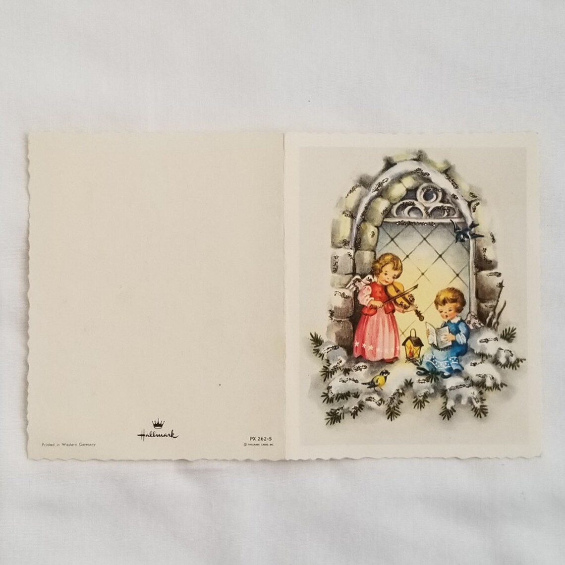 Vintage Hallmark Used German Glitter Christmas Card - Etsy