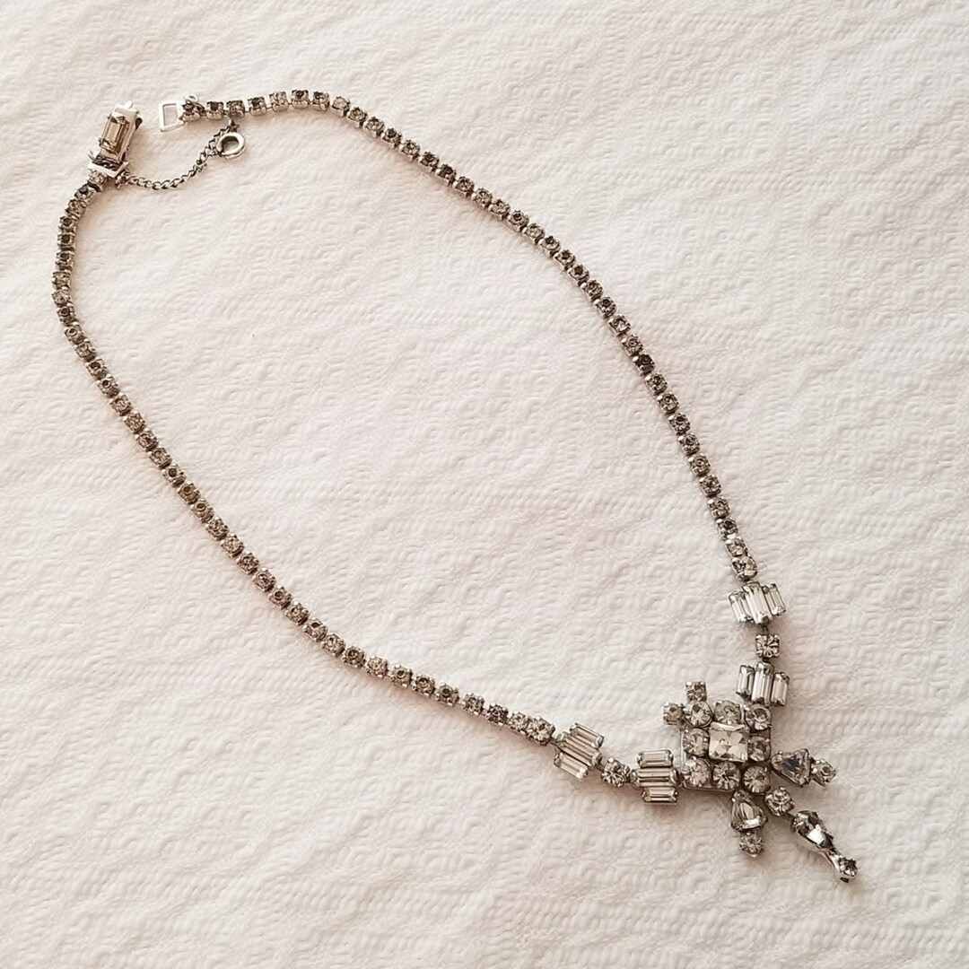 Scarce Vintage Signed DENBE Rhinestone Necklace - Etsy