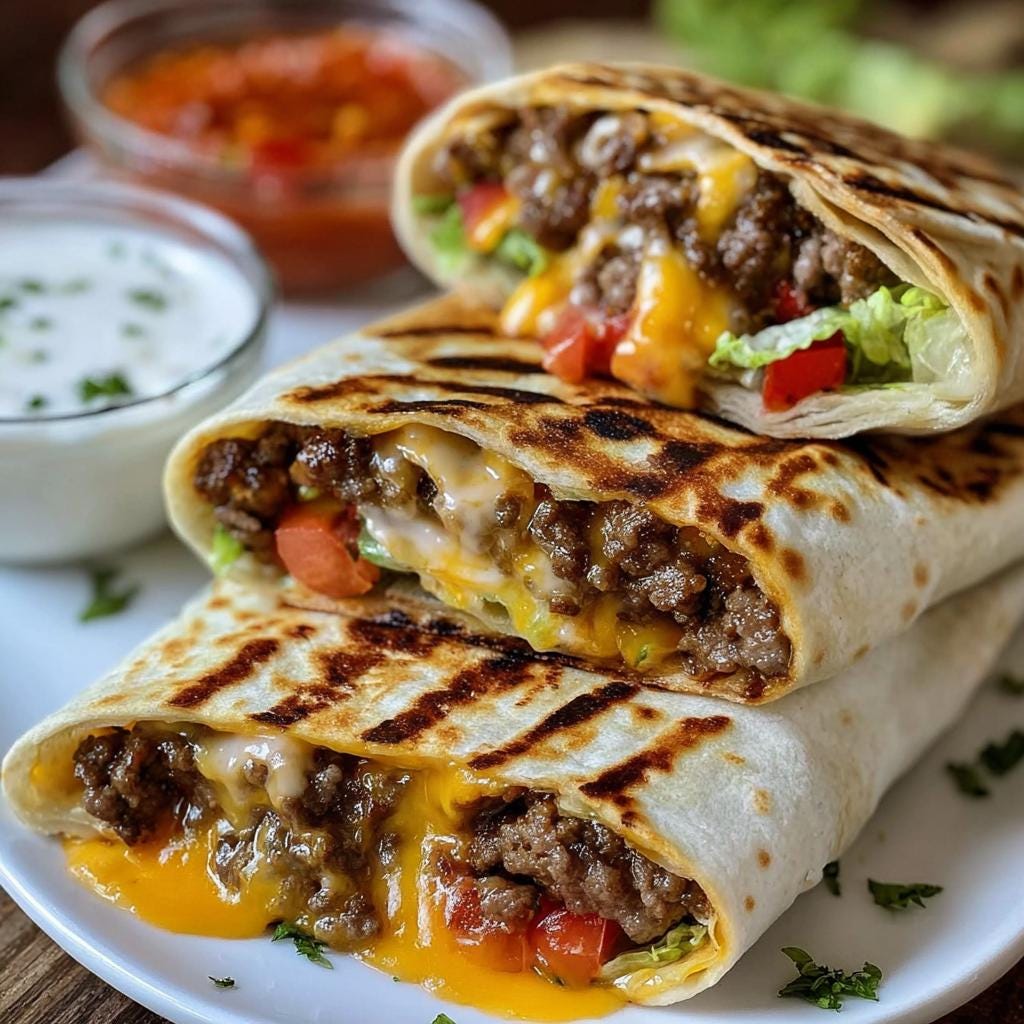 Cheeseburger Crunch Wrap Recipe: Burger Night Dinner (digital Download ...