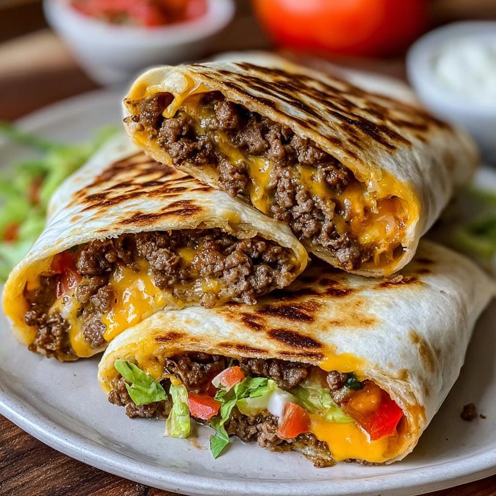 Cheeseburger Crunch Wrap Recipe: Burger Night Dinner (digital Download ...