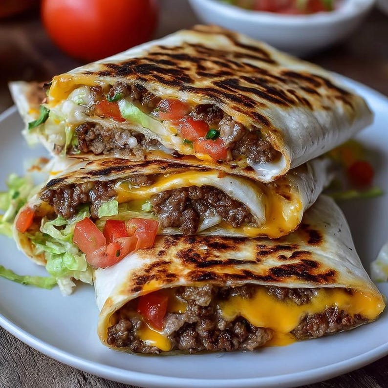 Cheeseburger Crunch Wrap Recipe: Burger Night Dinner (digital Download ...