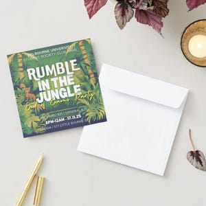 Rumble in the Jungle Safari Invitation Invite Square Digital Template ...