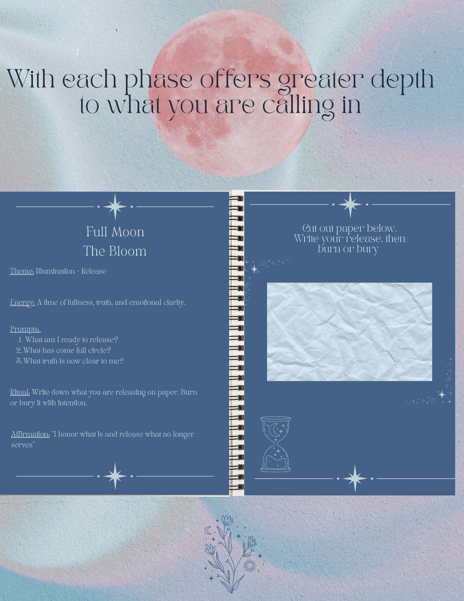 Moon Cycle Intention Planner-8 Phase Lunar Journal for Ritual ...